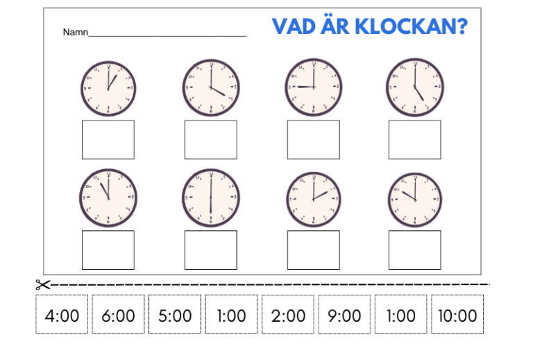 Klockan med bildstöd för små barn