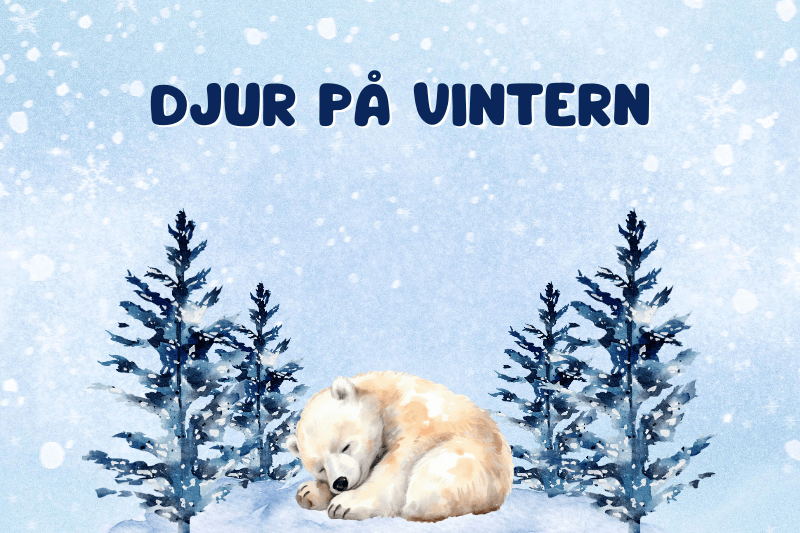 Djur som går i ide med arbetsblad för förskola och åk 1