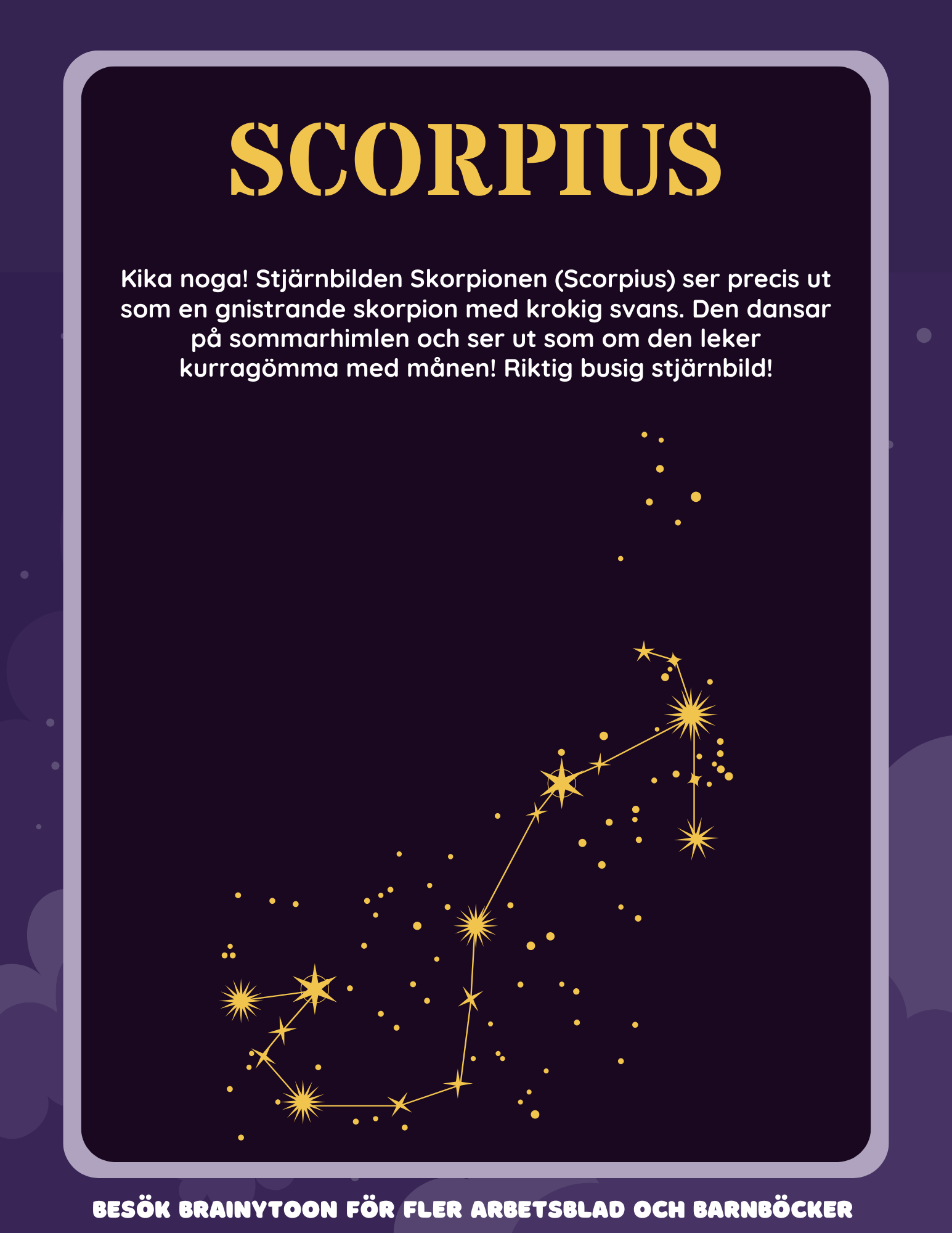Bok om stjärnbilder för barn med fakta och skoj