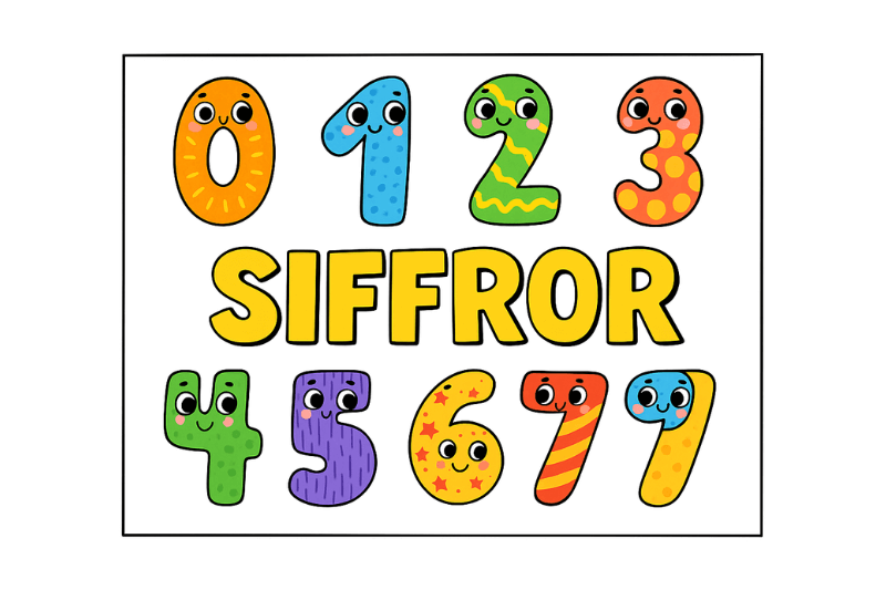 Målarbilder med siffror för barn