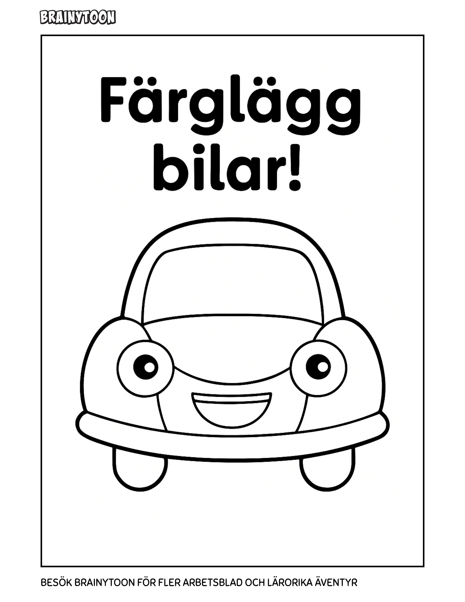 Målarbilder bilar att skriva ut för barn