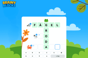 Korsord för barn på svenska med BrainyBlocks