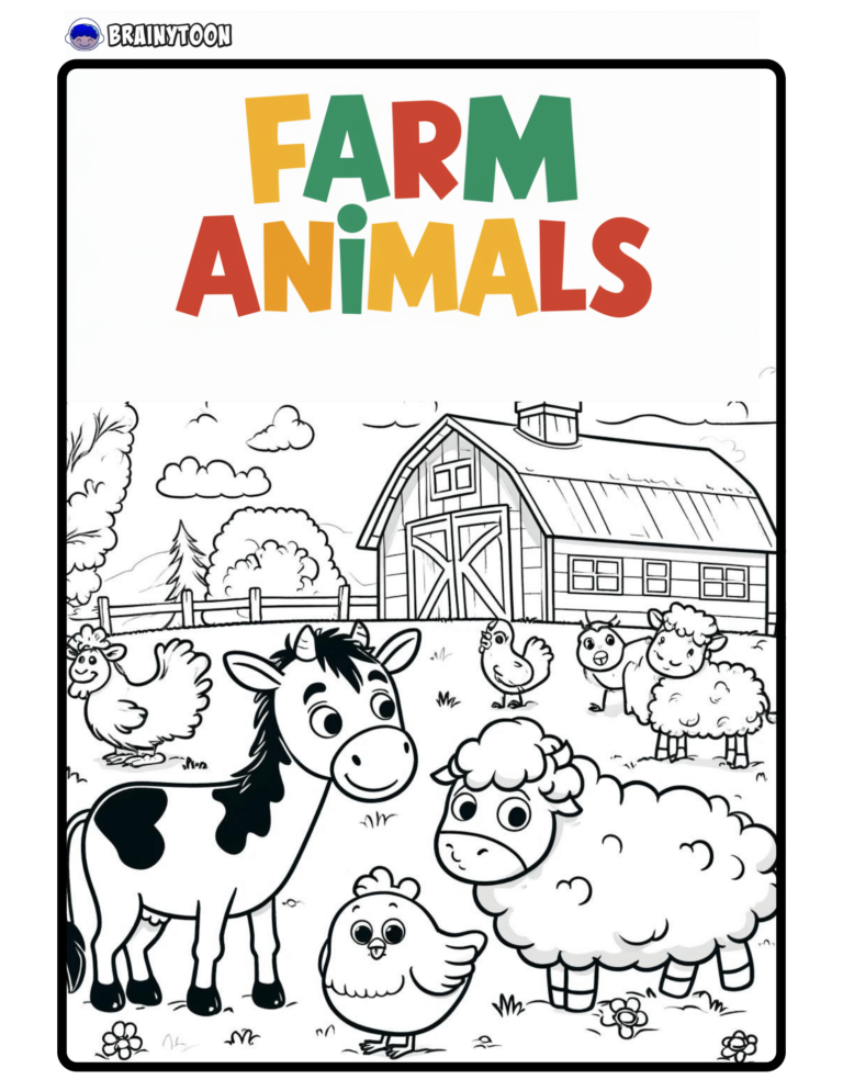 Farm animal coloring pages for preschoolers